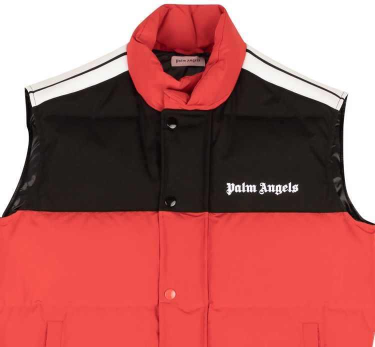 Buy Palm Angels Logo Puffer Vest 'Red' - PMED006E195760022001 | GOAT
