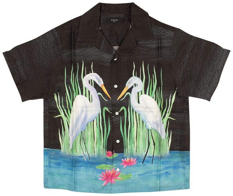 Buy Amiri Short-Sleeve Standing Egret Button Down Shirt 'Multicolor ...