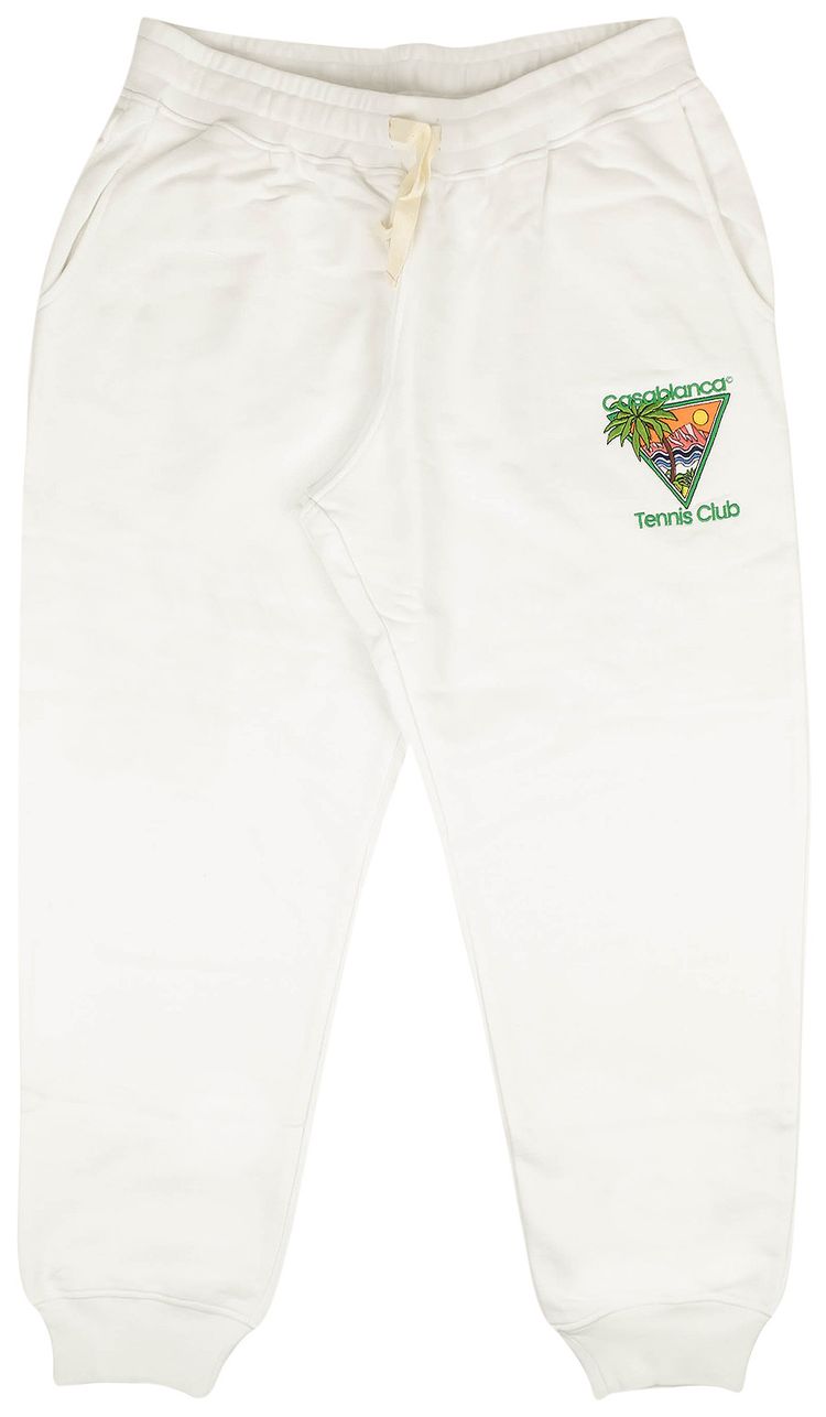 Buy Casablanca Tennis Club Embroidered Icon Sweatpants 'White Tennis Club' - MS21 JTR 007 WHIT ...