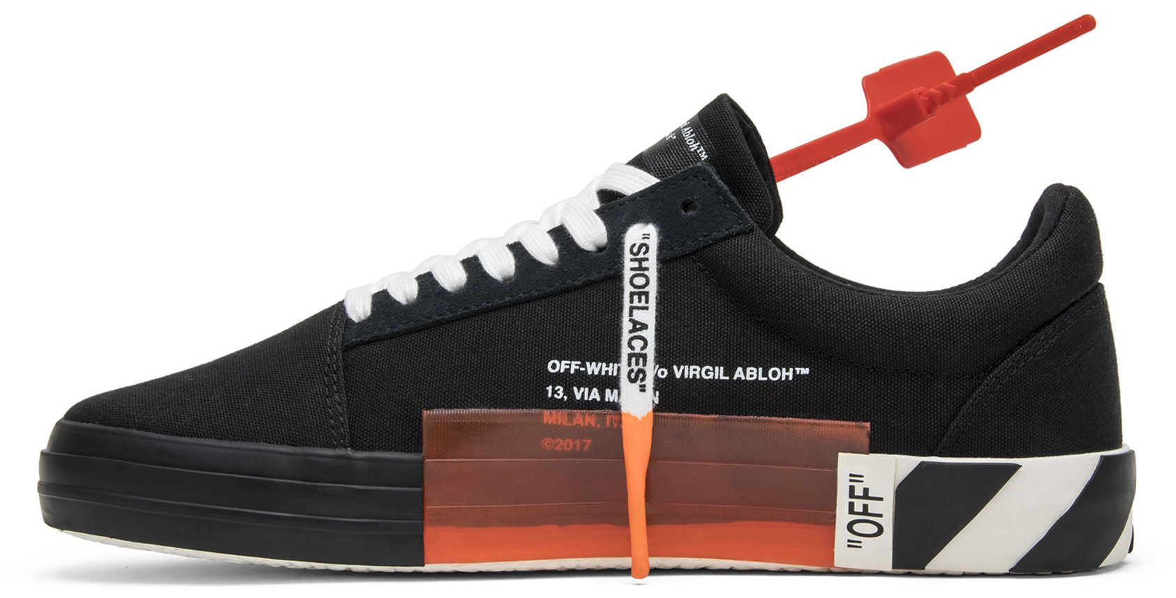 Buy Off-White Vulc Low Top 'Black' - OMIA085E18351001 1000 | GOAT