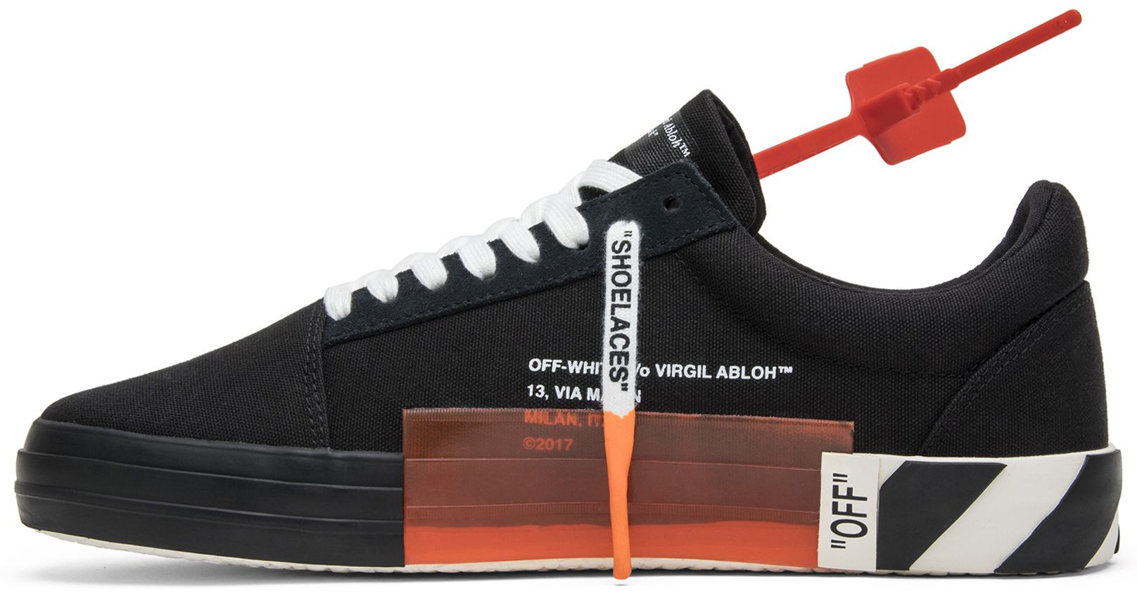 Buy Off-White Vulc Low Top 'Black' - OMIA085E18351001 1000 | GOAT