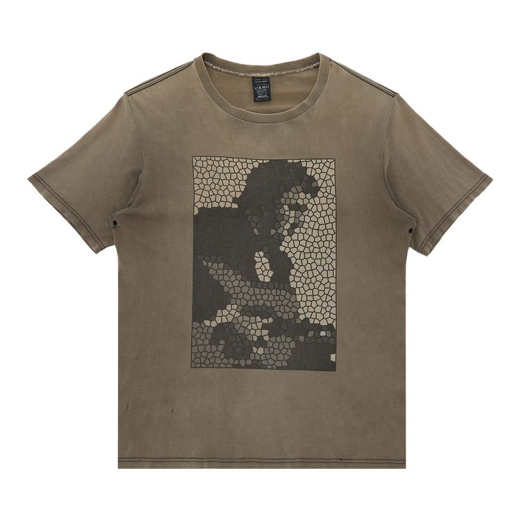 Buy Number (N)ine Johnny Cash Mosaic Tile Print Tee 'Faded Olive ...