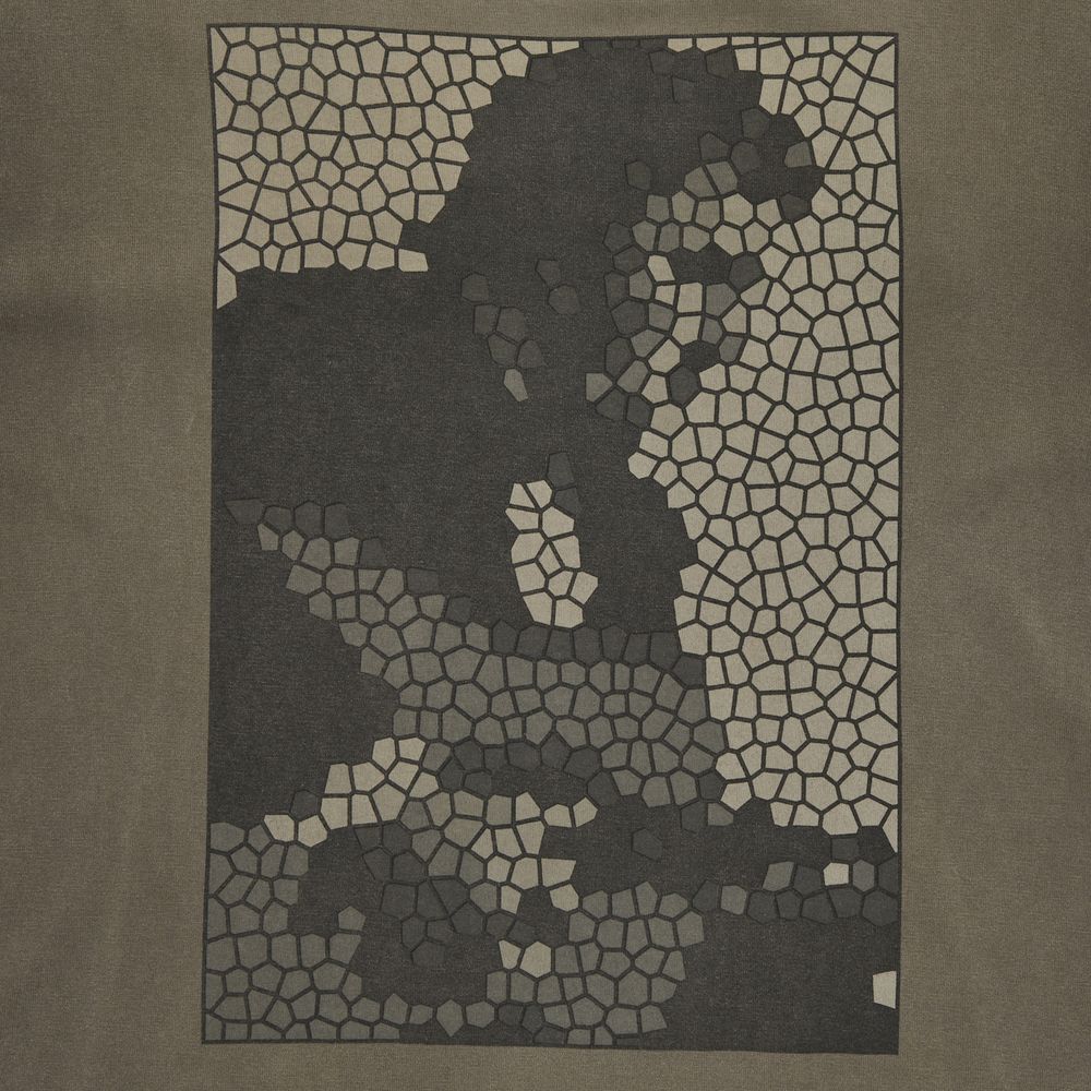 Buy Number (N)ine Johnny Cash Mosaic Tile Print Tee 'Faded Olive ...