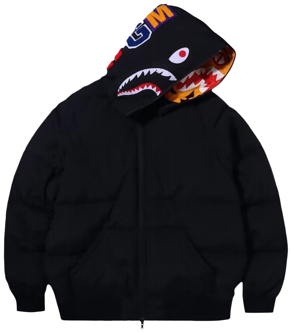 Buy BAPE Shark x Tiger Hoodie Down Jacket 'Black' - 1H80 141 013 BLACK ...