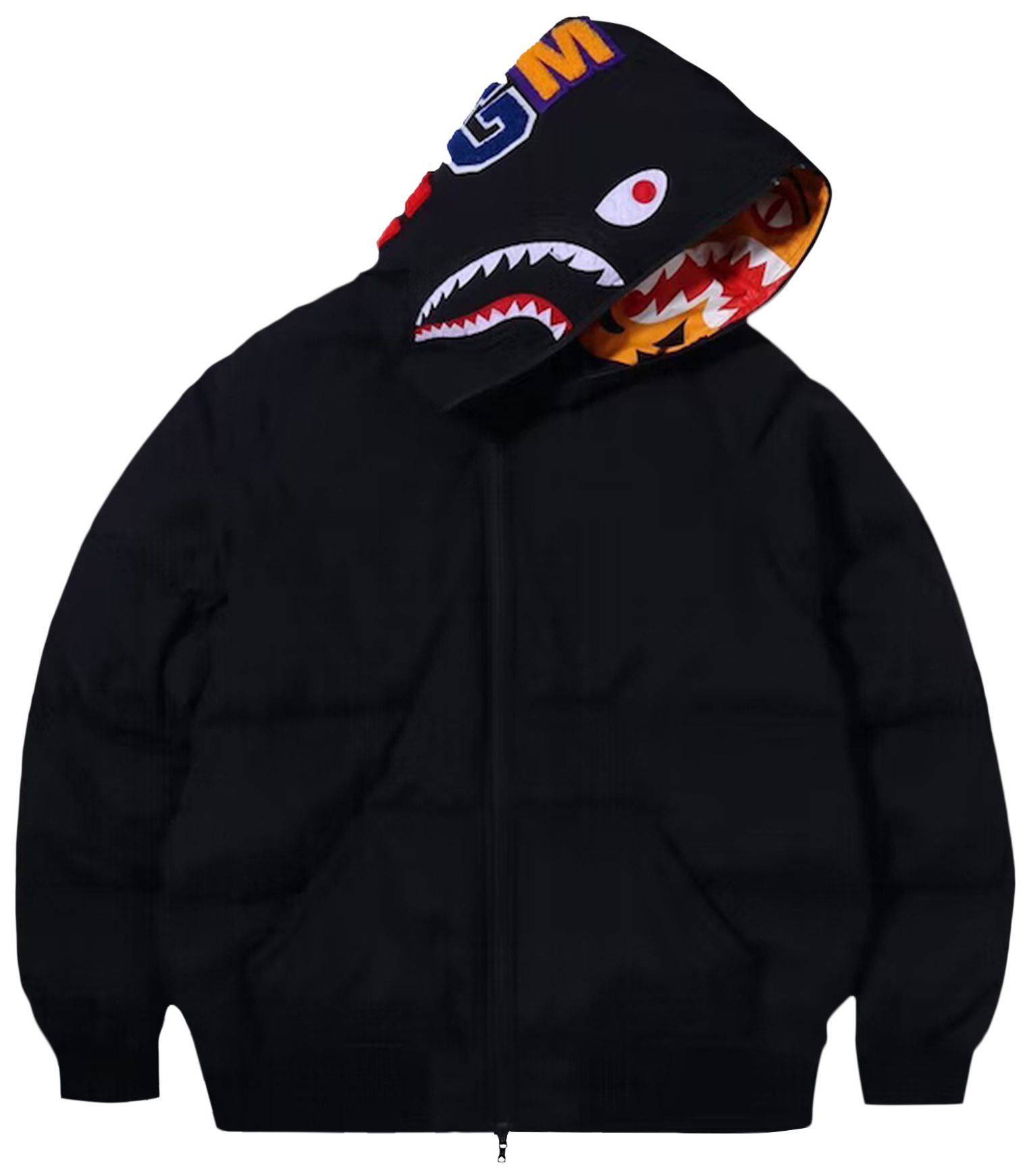 Buy BAPE Shark x Tiger Hoodie Down Jacket 'Black' - 1H80 141 013 BLACK ...