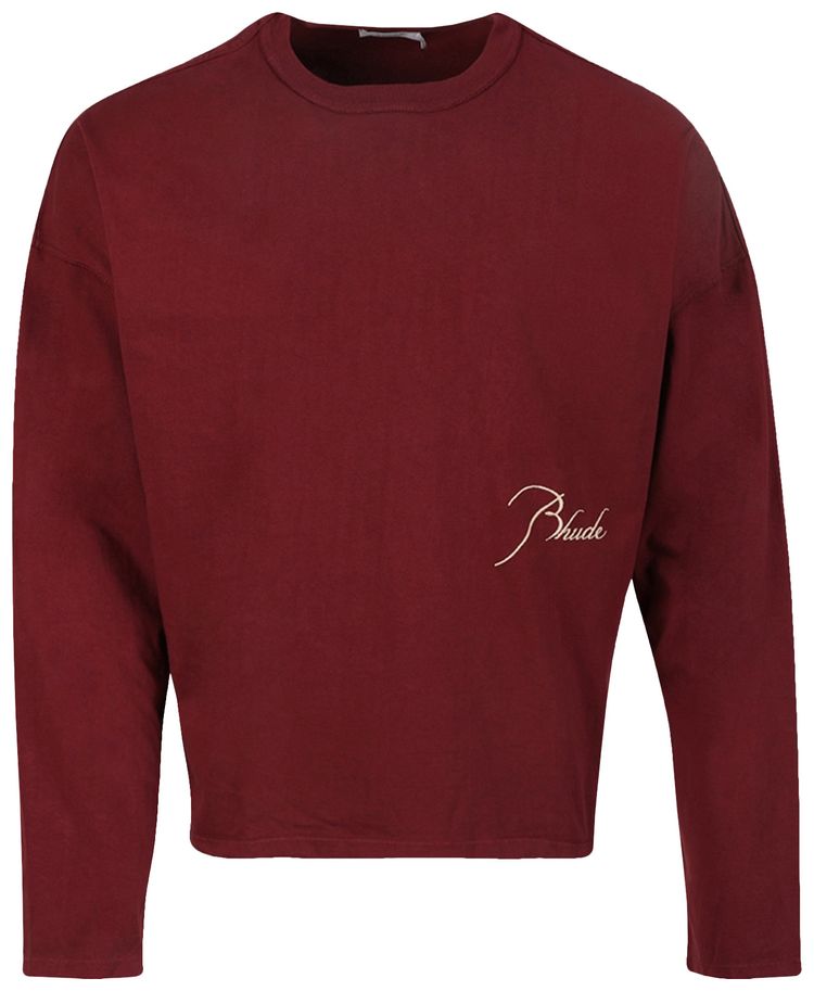 Buy Rhude Long-Sleeve Reverse Tee 'Bordeaux' - PF22TT03012800 | GOAT