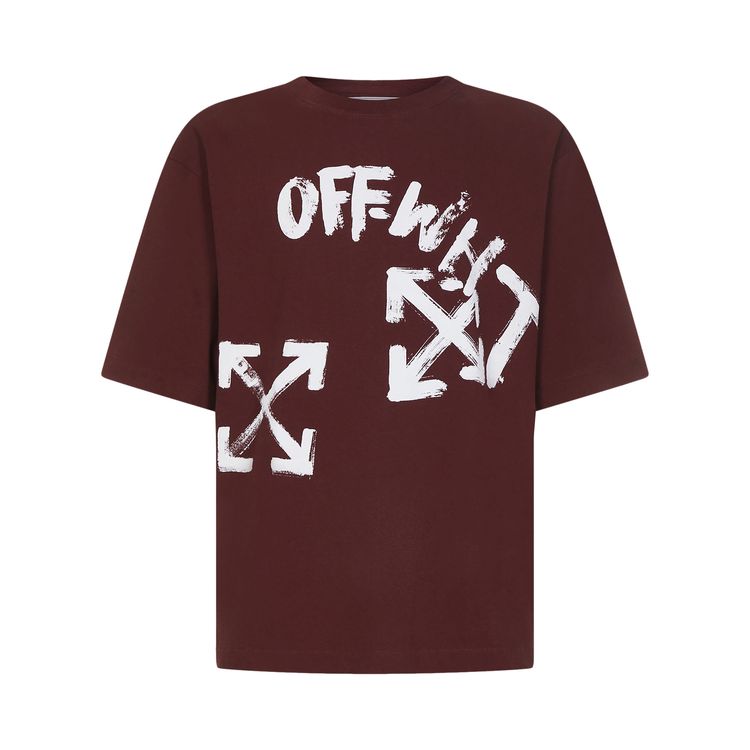 Buy Off-White Paint Script Over Skate Short-Sleeve Tee 'Barolo/White ...