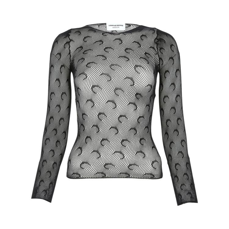 Buy Marine Serre Moon Mesh Top 'Black' - UW009FW20W 0 | GOAT