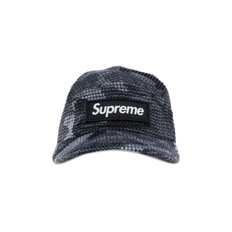 Buy Supreme Camo Grid Velvet Camp Cap 'Black Camo' - FW22H22 BLACK CAMO ...