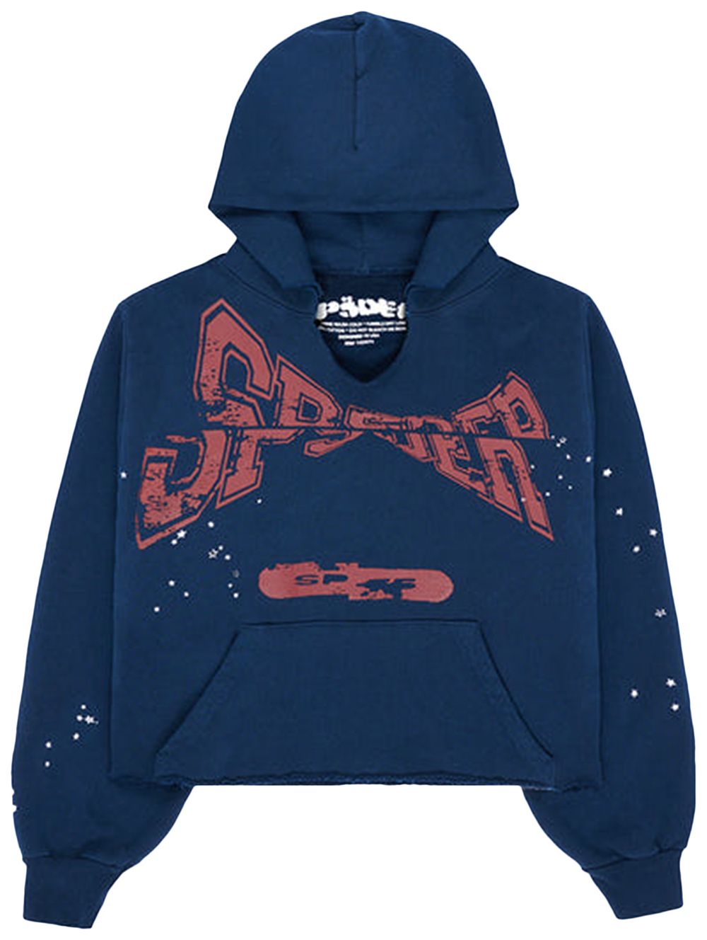 Buy Sp5der Cropped Hoodie 'Navy' - SP5 TFC NV | GOAT