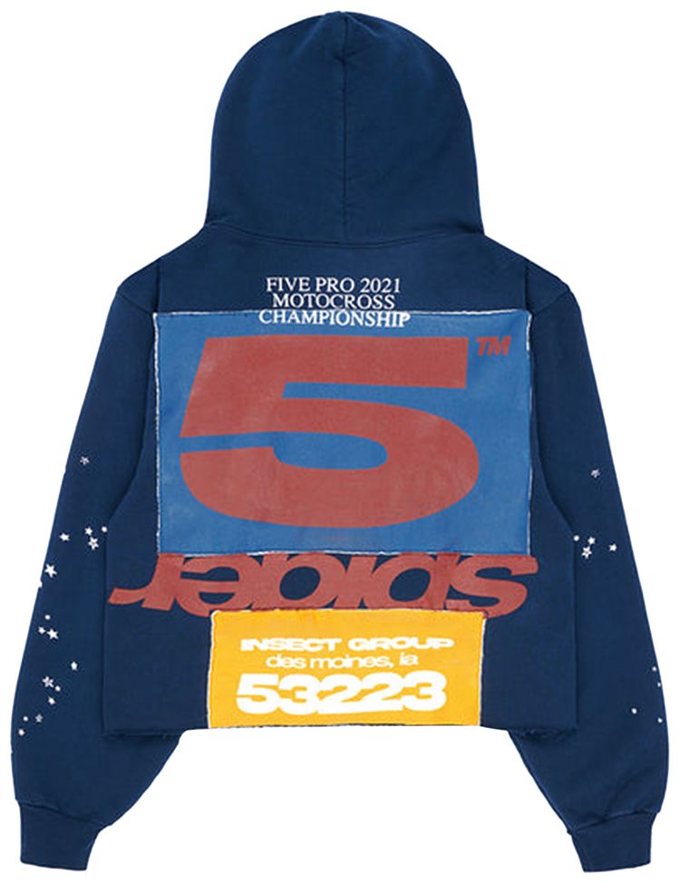 Buy Sp5der Cropped Hoodie 'Navy' - SP5 TFC NV | GOAT