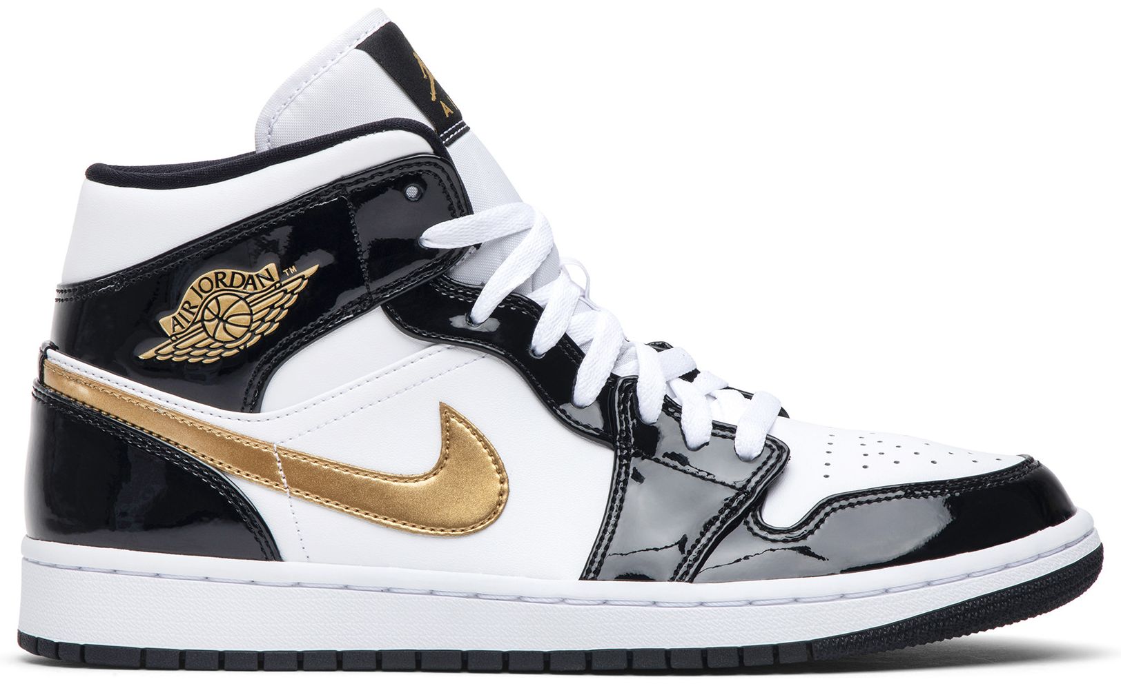 Buy Air Jordan 1 Mid Patent SE 'Black Gold' - 852542 007 | GOAT
