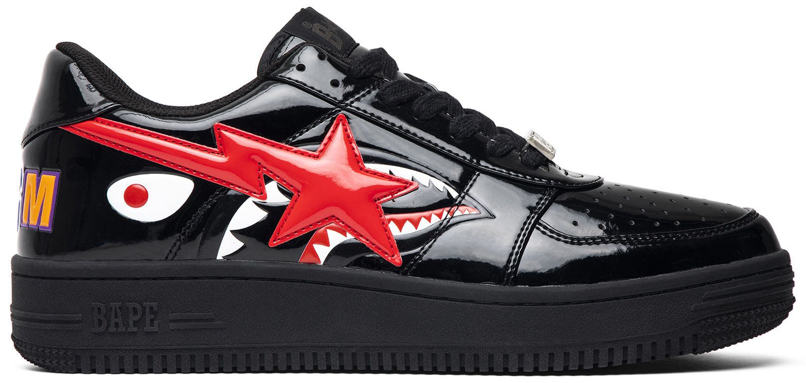 Buy Bapesta Low 'Black Shark Face' - BAPESTA SHK BLK | GOAT