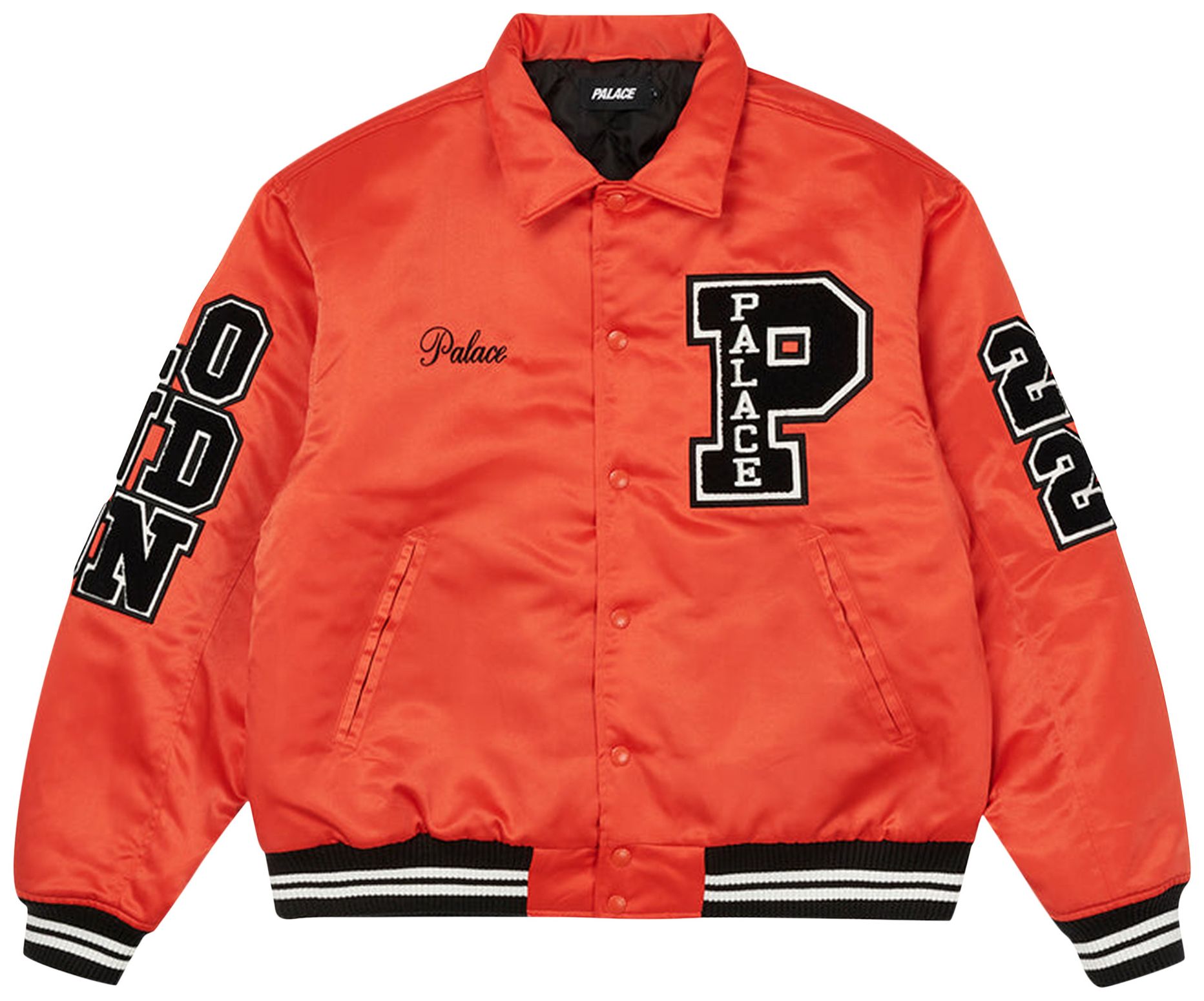 Buy Palace Satin Varsity Jacket 'Orange' - P23JK025 | GOAT