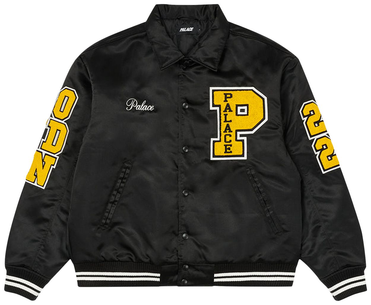 Buy Palace Satin Varsity Jacket 'Black' - P23JK023 | GOAT
