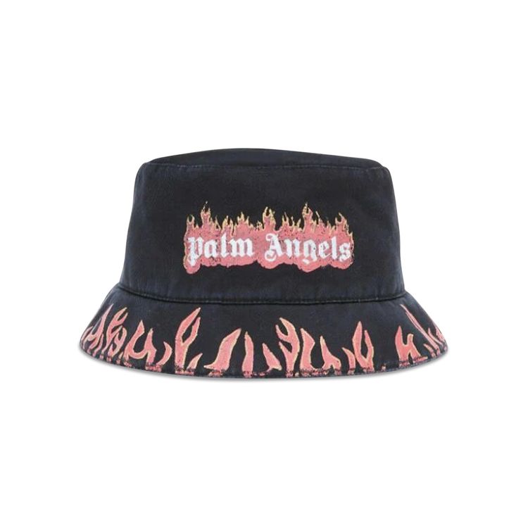 Buy Palm Angels Burning Bucket Hat 'Black/Red' - PWLA022F22FAB0021025 ...