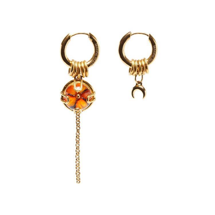 Buy Marine Serre Elixir Gothic Small Loops Earrings 'Gold' - JW144FW22WU 12 | GOAT