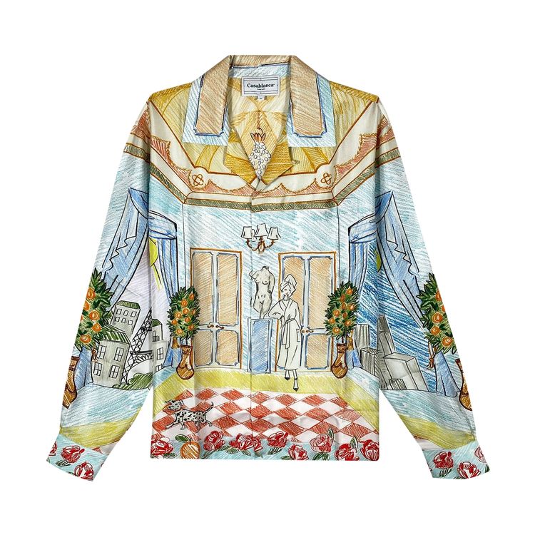 Buy Casablanca Cuban Collar Long-Sleeve Shirt 'Lappartement Dereve ...
