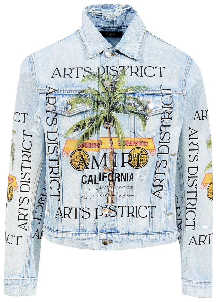 Buy Amiri Rum Label Trucker 'Light Indigo' - SS22MDT002 485 LIGH | GOAT