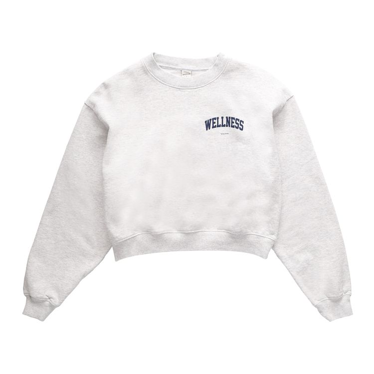 Buy Sporty & Rich Wellness Ivy Crop Crew 'Heather Grey/Navy' - SR1SP22 ...