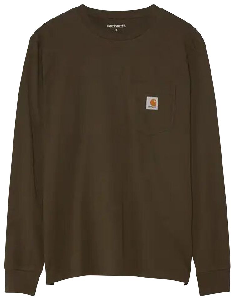 Carhartt Wip Long Sleeve Pocket T Shirt Hemlock Green Goat