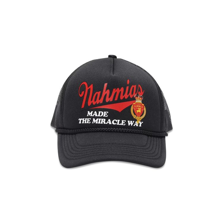 Buy Nahmias Miracle Way Trucker Hat 'Black' - AW22 4 1010 F001 BLAC | GOAT