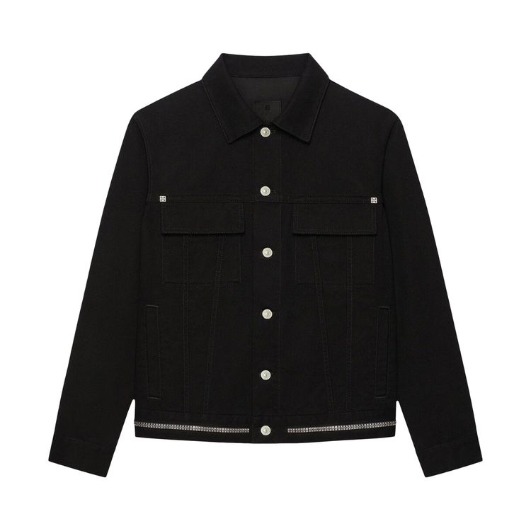 Buy Givenchy Classic Fit 4G Zip And Rivet Denim Jacket 'Black ...