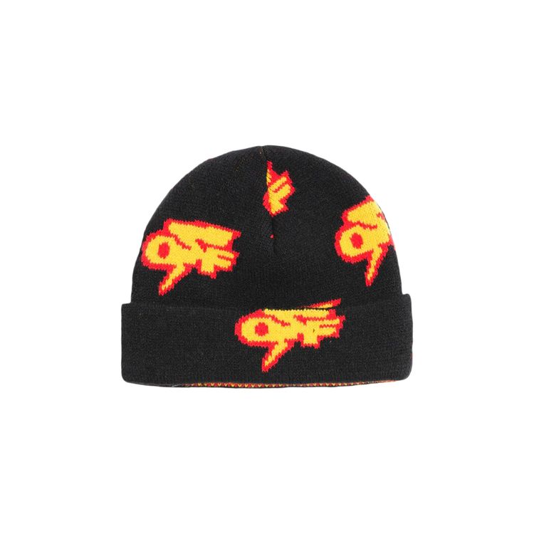 Buy Off-White Thunder Beanie 'Black/Yellow' - OMLC028F22KNI0011018 | GOAT