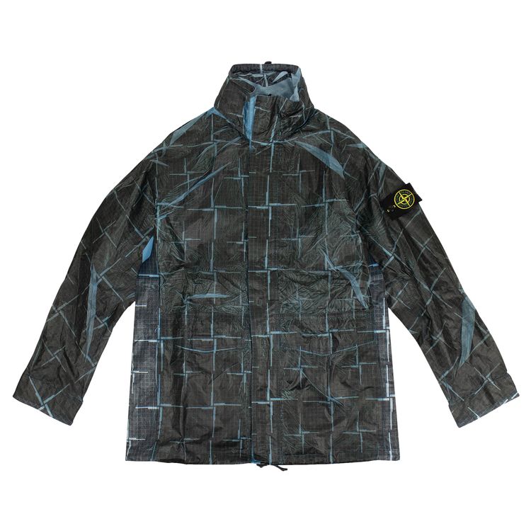 Buy Stone Island Paper Poly Si House Check Grid Jacket 'Blue ...