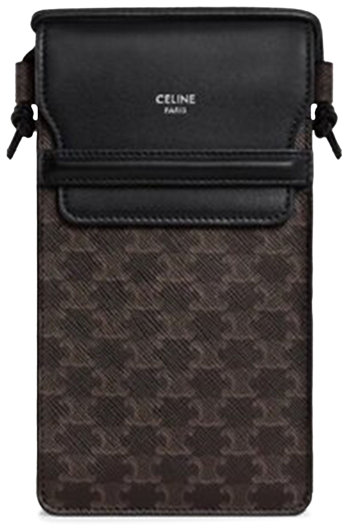 Buy CELINE Phone Pouch With Flap 'Black' - 10G332CQD 38SI | GOAT