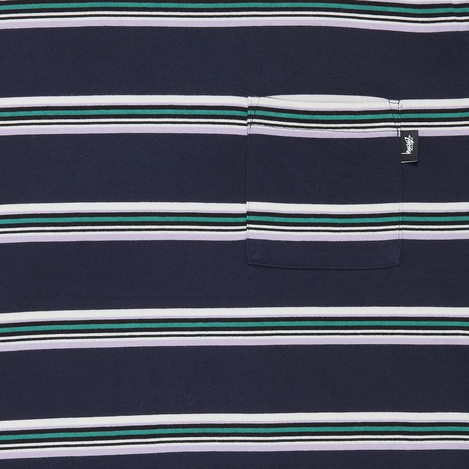 Buy Stussy Malcom Stripe Crew Tee 'Navy' - 1140143 NAVY | GOAT