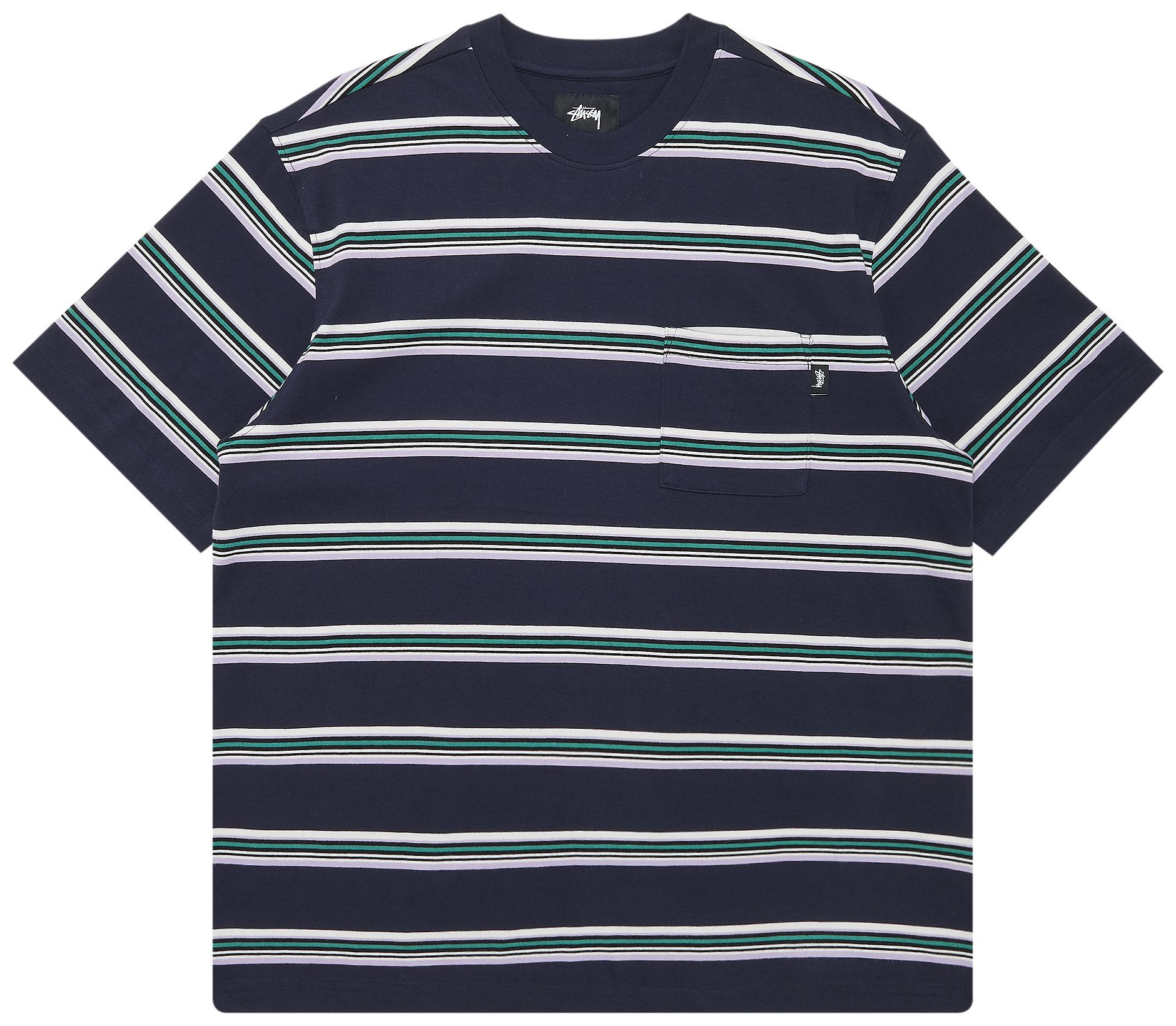 Buy Stussy Malcom Stripe Crew Tee 'Navy' - 1140143 NAVY | GOAT