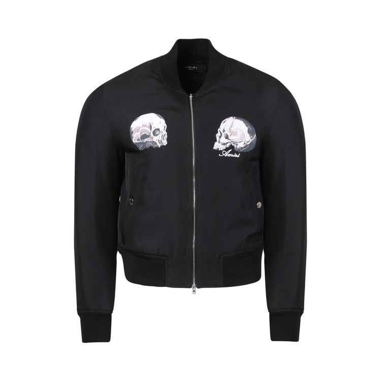 Buy Amiri Dual Skull Bomber 'Black' - AW22MOS005 001 BLAC | GOAT