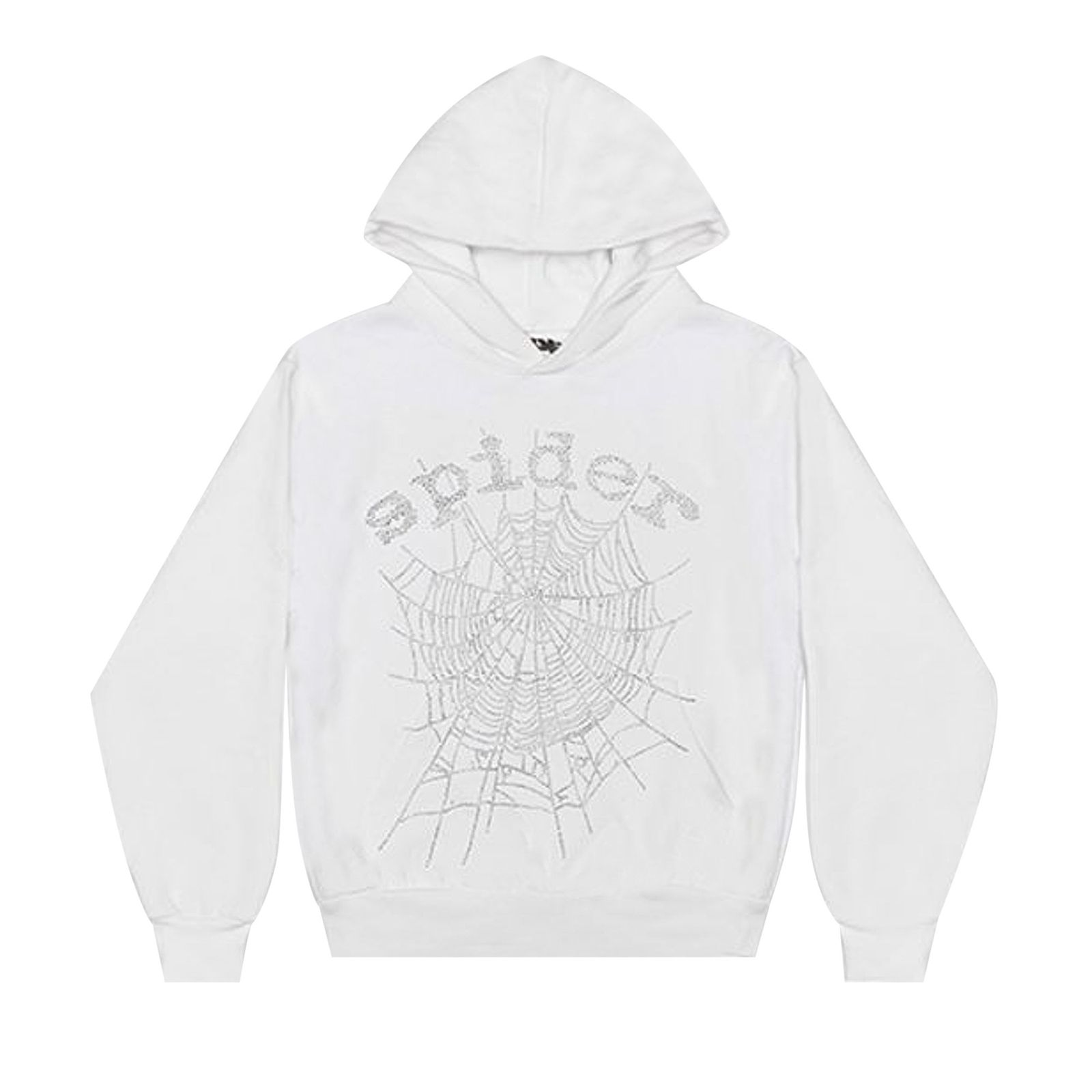 Buy Sp5der OG Rhinestone Hoodie 'White' - 2406 1SS220106OGRS WHIT | GOAT