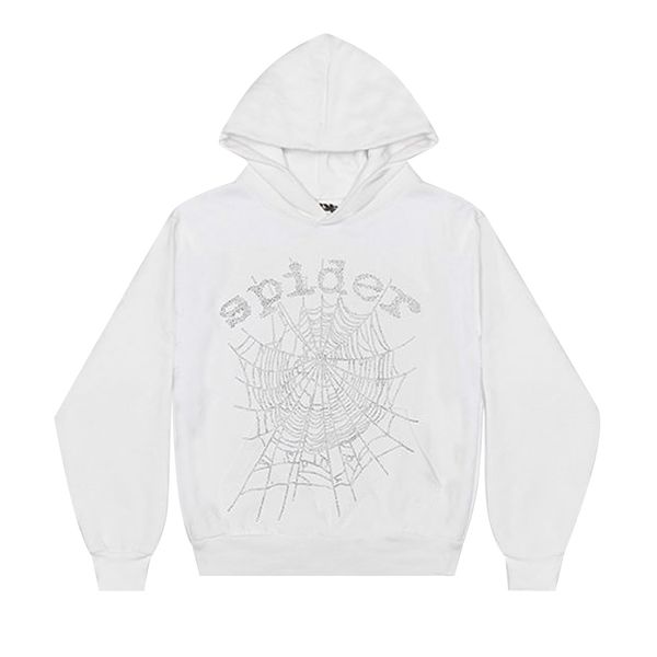 Buy Sp5der OG Rhinestone Hoodie 'White' - 2406 1SS220106OGRS WHIT | GOAT