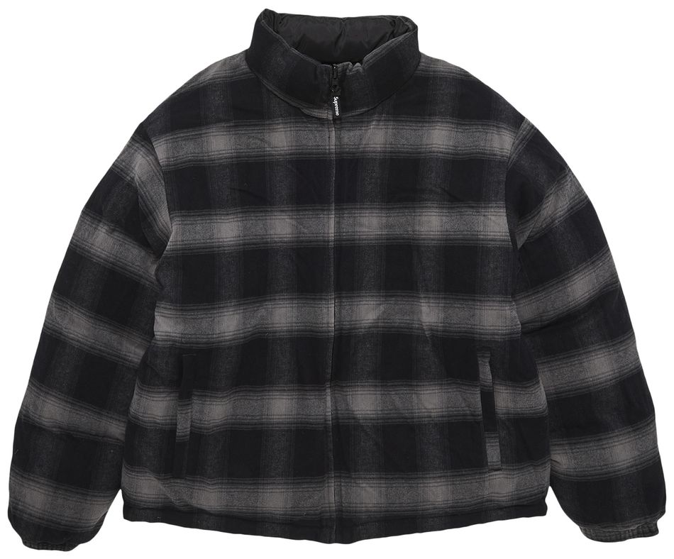 Buy Supreme Flannel Reversible Puffer Jacket 'Black' - FW22J63 BLACK | GOAT
