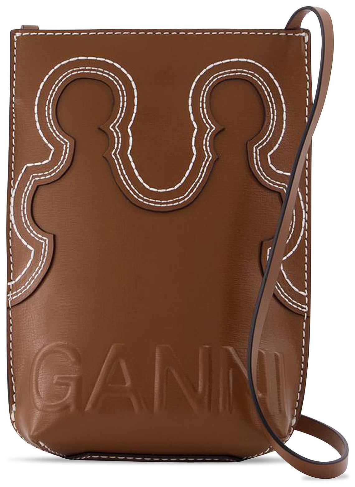 Buy GANNI Banner Western Tote Bag 'Brown' - A4462 BROW | GOAT