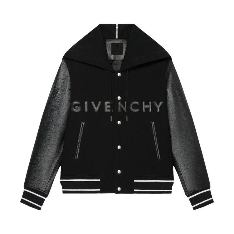 Buy Givenchy Hooded Big Varsity Jacket 'Black' - BM00XX6Y16 001 | GOAT