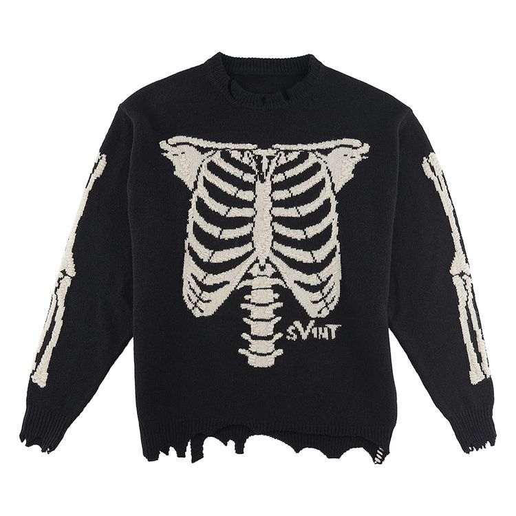 Buy Saint Michael x Vlone Skeleton Knit 'Black' - SM A22 0000 094 | GOAT