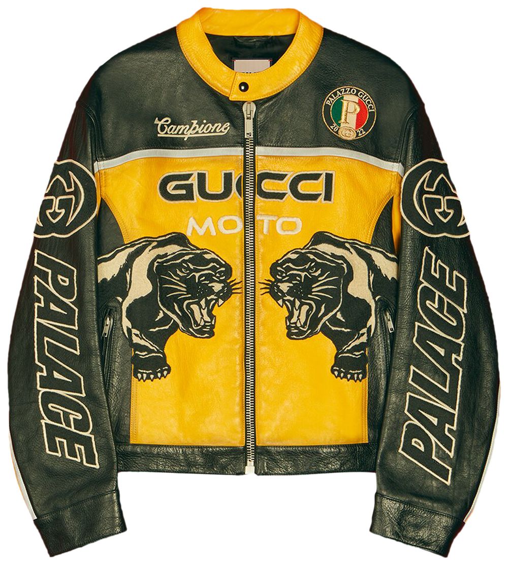 Buy Gucci x Palace Leather Jacket With Embroideries And Patches 'Shiny ...