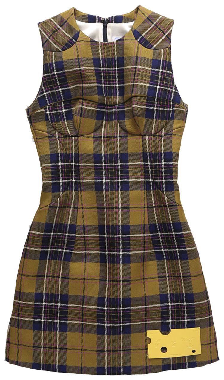 Buy Off-White Check Dress 'Military' - OWDB407F22FAB0015684 | GOAT