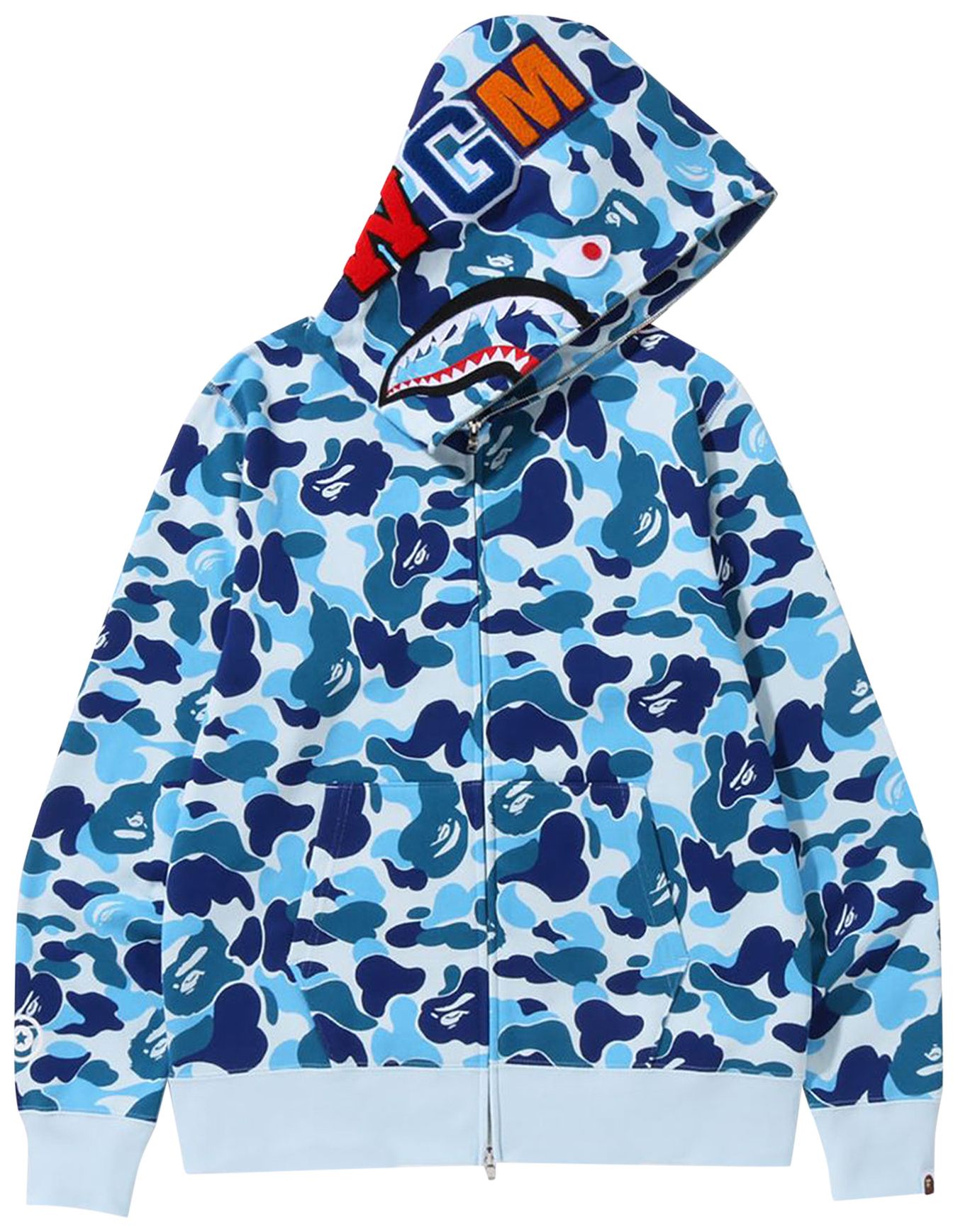 Buy BAPE Big ABC Camo Shark Full Zip Hoodie 'Blue' - 1I80 115 011 BLUE ...