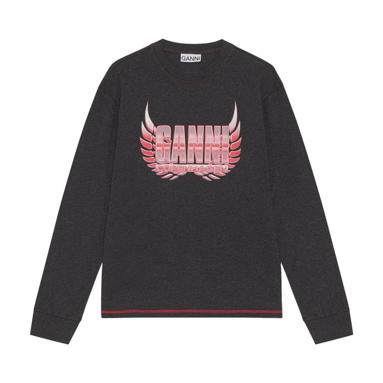 Buy GANNI Long-Sleeve T-shirt 'Phantom' - T3303 PHAN | GOAT