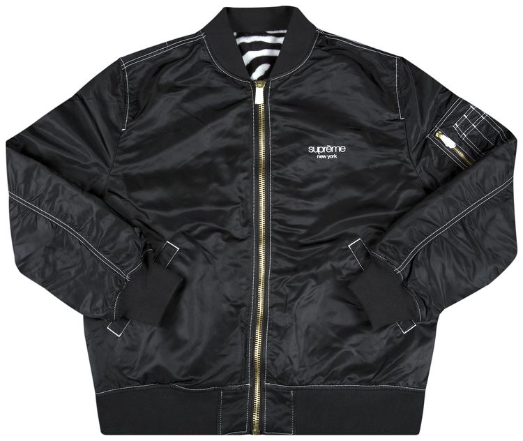 Buy Supreme Contrast Stitch Reversible MA-1 Jacket 'Black' - SS17J8 ...