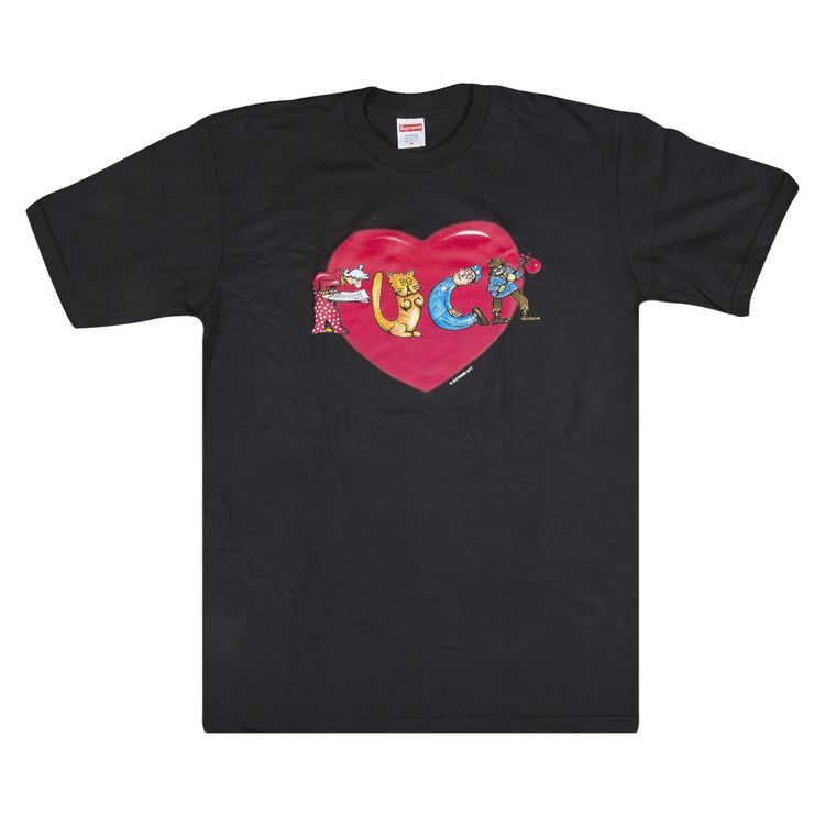 Buy Supreme Heart T-Shirt 'Black' - FW17T32 BLACK | GOAT