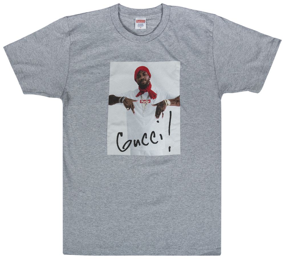 Buy Supreme Gucci Mane T-Shirt 'Grey' - FW16T27 GREY | GOAT