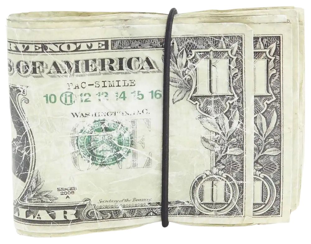 Buy Vintage Maison Martin Margiela $11 Dollar Bill Elastic Band Bifold ...