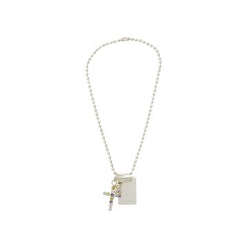 Buy GOAT Exclusive Martine Ali Multi Stone Teddy Tag Necklace In Silver ...