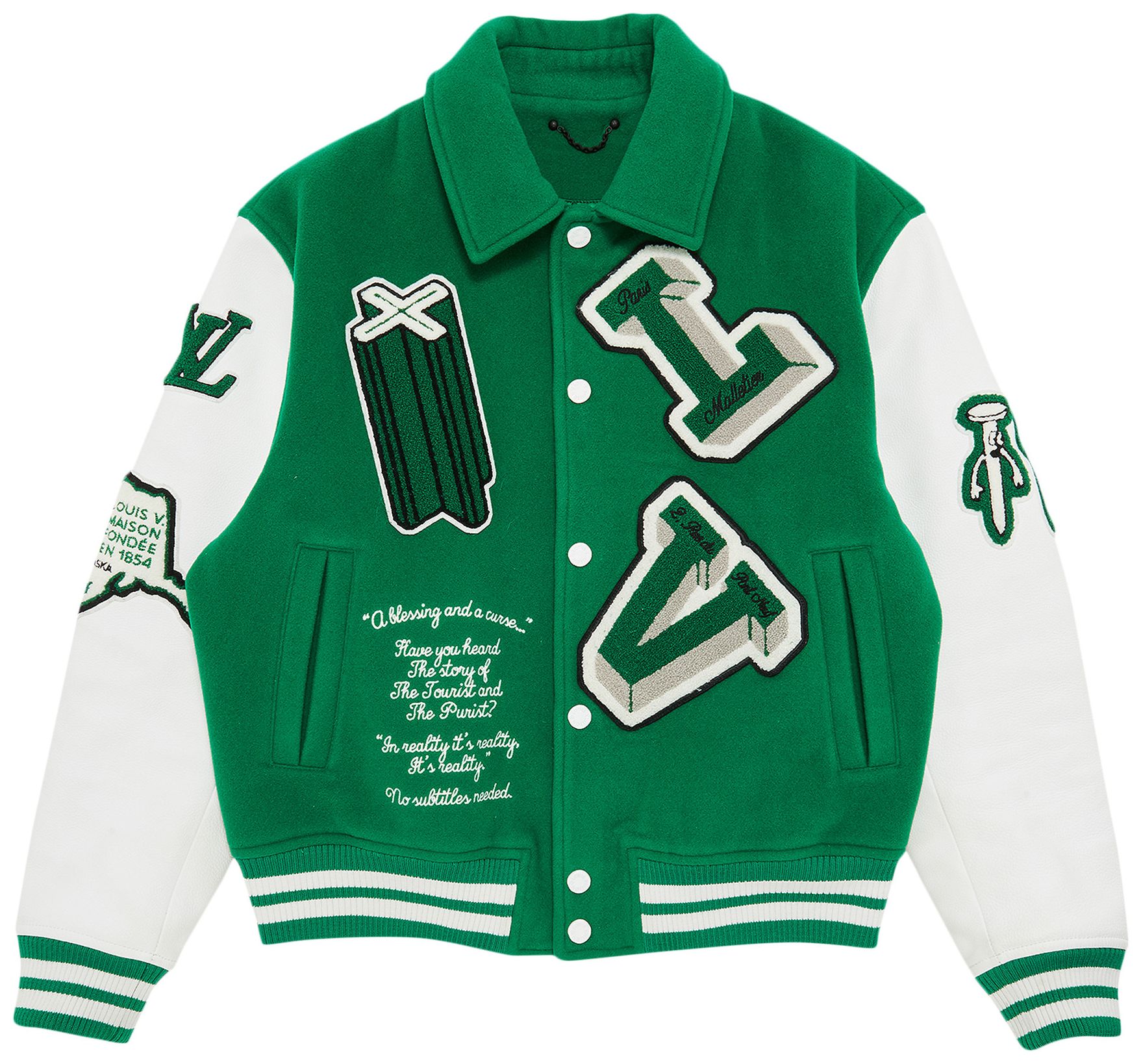 Buy Louis Vuitton Varsity Jacket In Green - 1A9722 | GOAT