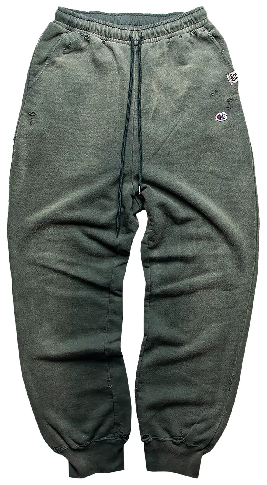 Buy Maison Mihara Yasuhiro Distressed Sweatpants 'Green' - A09PT553 ...